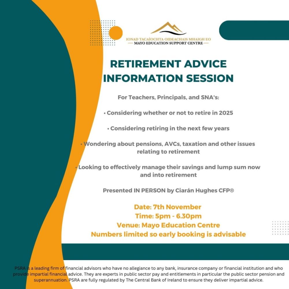 Retirement Advice Information Session-Primary - Mayo Education Centre ...